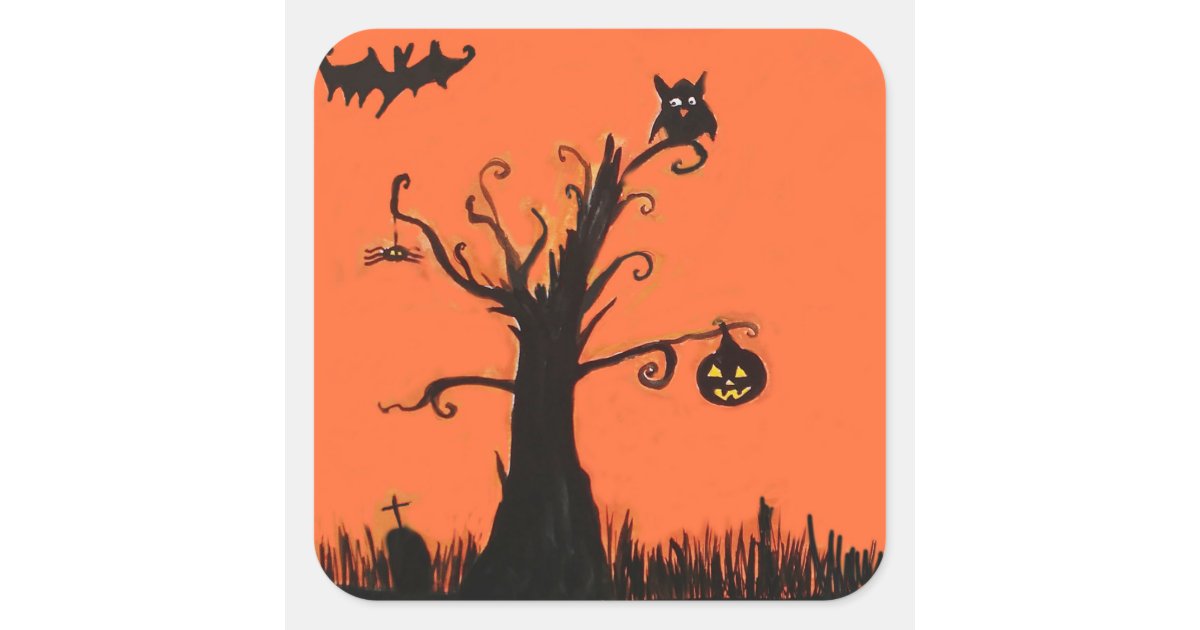 " Illustration Square Stickers, Glossy Square Sticker | Zazzle