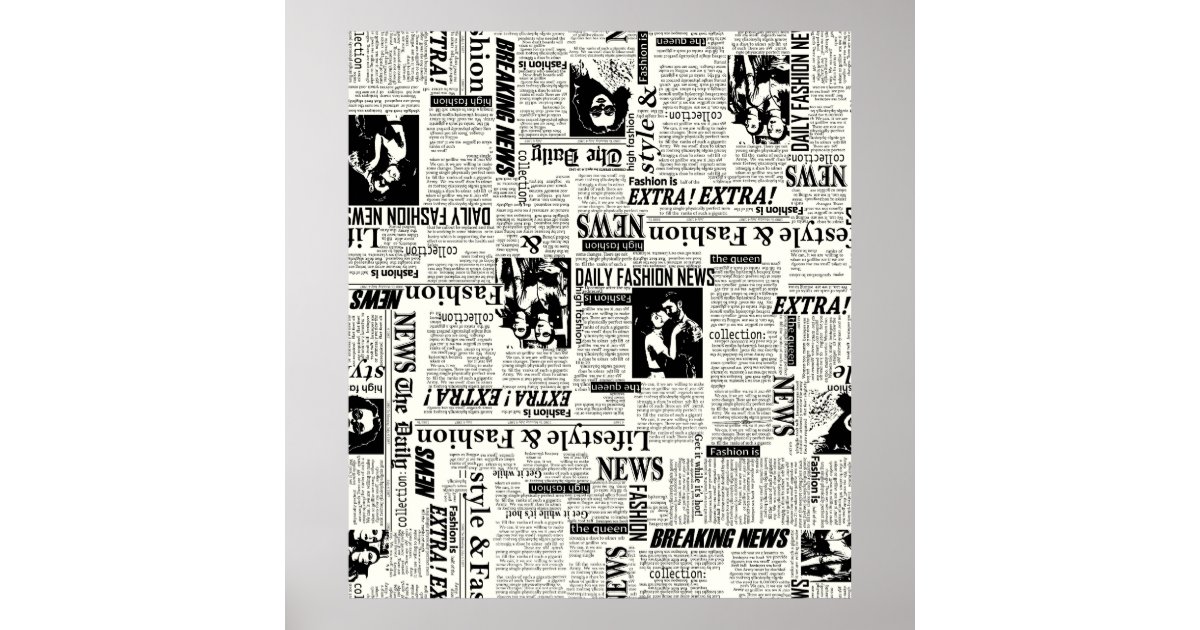 Illustrations of newspapers front page art work wa poster | Zazzle