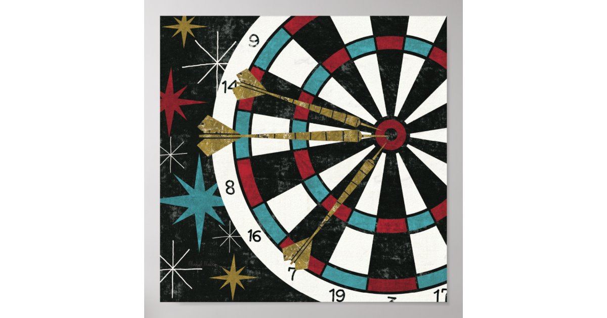 Illustrative Dart Board Poster | Zazzle