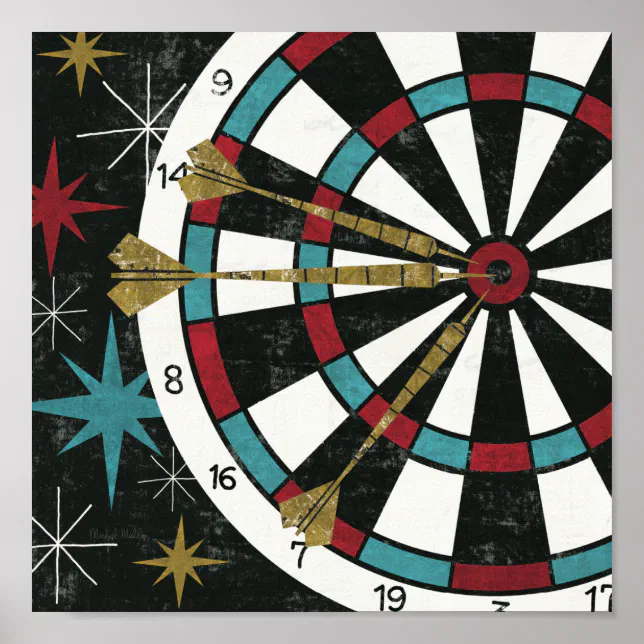 Illustrative Dart Board Poster | Zazzle