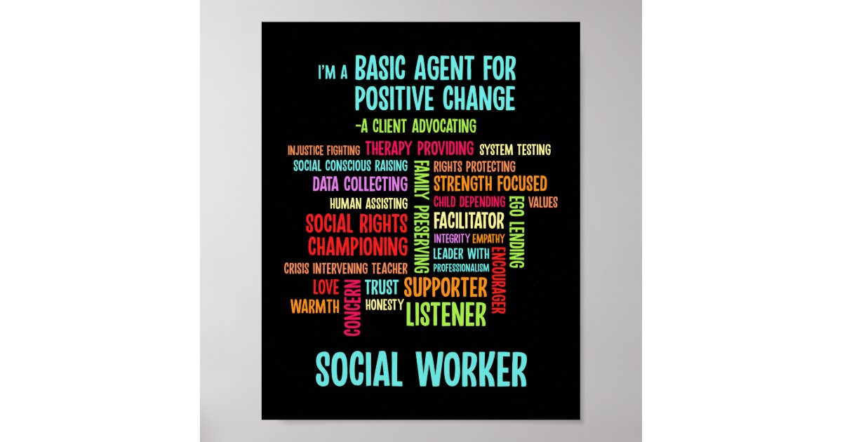 I'm A Basic Agent For Social Worker Gift Mental Poster | Zazzle