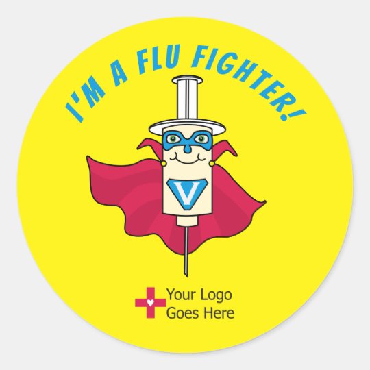 I'm a Flu Fighter Flu Shot Reward Classic Round Sticker | Zazzle.com