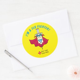 I'm a Flu Fighter Flu Shot Reward Classic Round Sticker | Zazzle