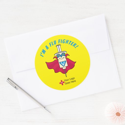 I'm a Flu Fighter Flu Shot Reward Classic Round Sticker | Zazzle
