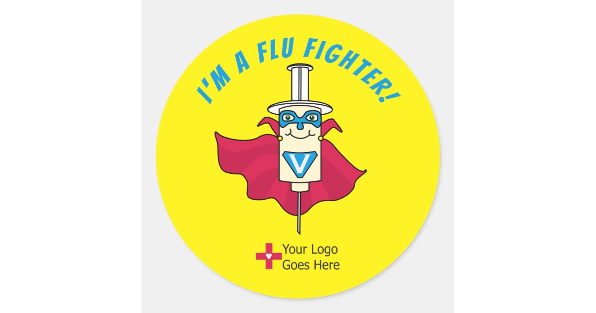 I'm a Flu Fighter Flu Shot Reward Classic Round Sticker | Zazzle
