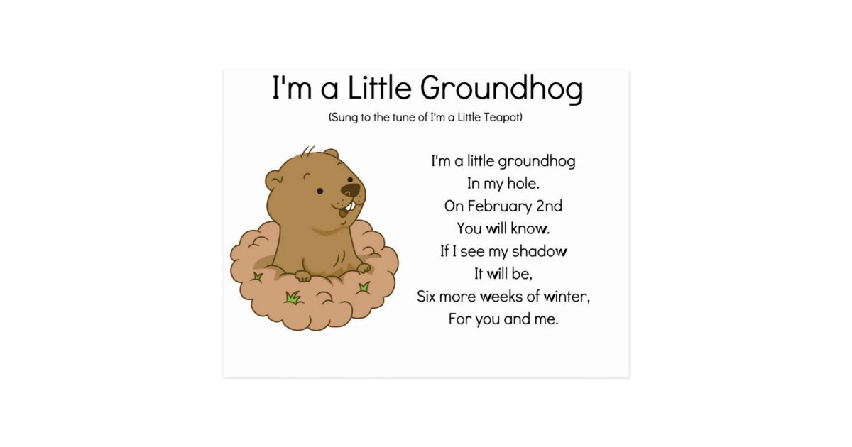 I'm a Little Groundhog Postcard | Zazzle.com