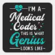 I'm A Medical Coder Coding ICD Retro Programmer Square Sticker | Zazzle