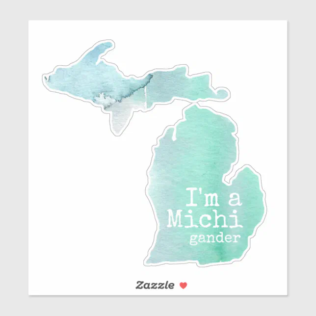 I'm A Michigander Watercolor Silhouette State Sticker | Zazzle