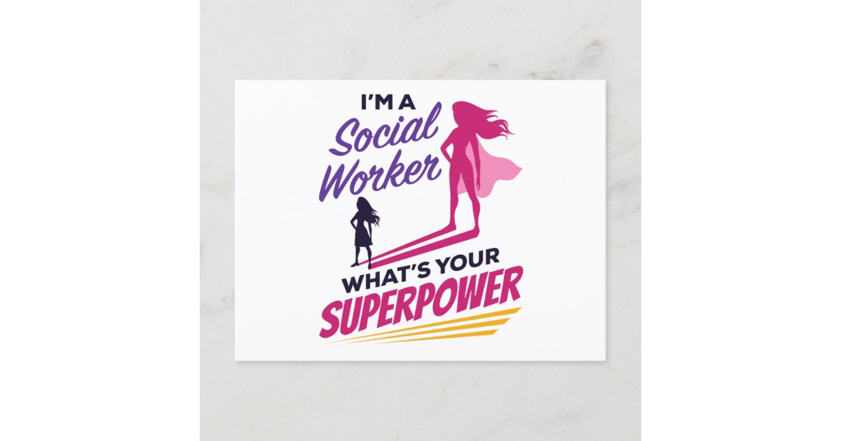 I'm a Social Worker What's Your Superpower Postcard | Zazzle