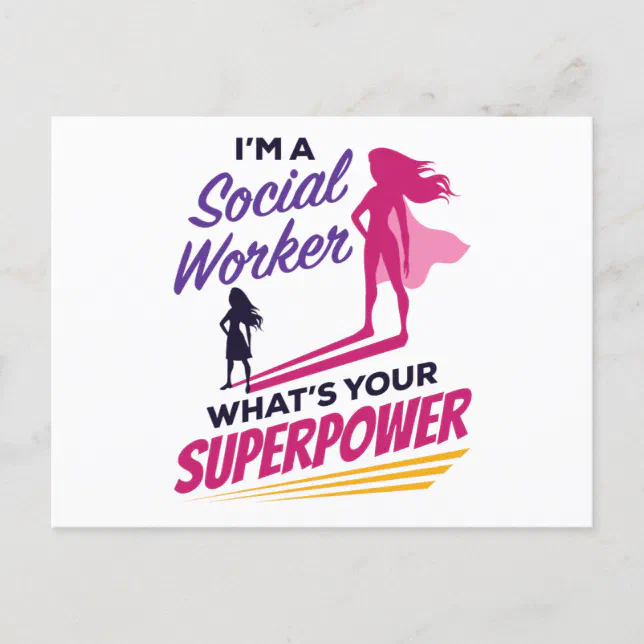 I'm a Social Worker What's Your Superpower Postcard | Zazzle