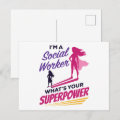 I'm a Social Worker What's Your Superpower Postcard | Zazzle
