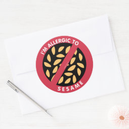 I'm Allergic To Sesame Seeds Allergy Symbol Kids Classic Round Sticker ...