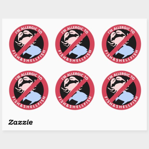 I'm Allergic To Shellfish Fish Allergy Symbol Kids Classic Round ...