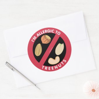 I'm Allergic To Tree Nuts Food Allergy Symbol Kids Classic Round ...