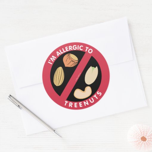 I'm Allergic To Tree Nuts Food Allergy Symbol Kids Classic Round ...