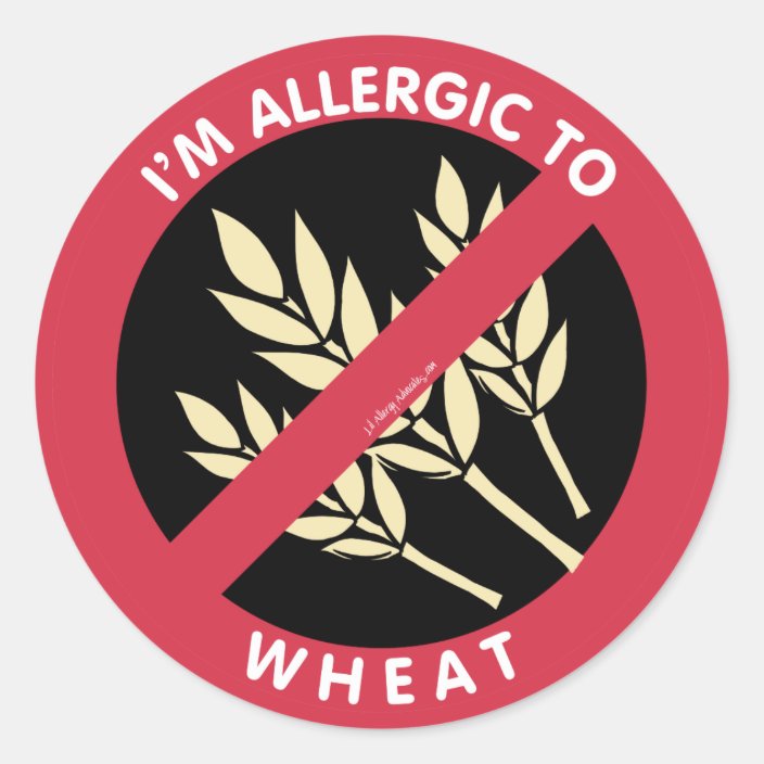 I'm Allergic To Wheat Kids Allergy Symbol Classic Round Sticker ...