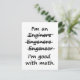 I'm an Engineer I'm Good at Math Postcard | Zazzle