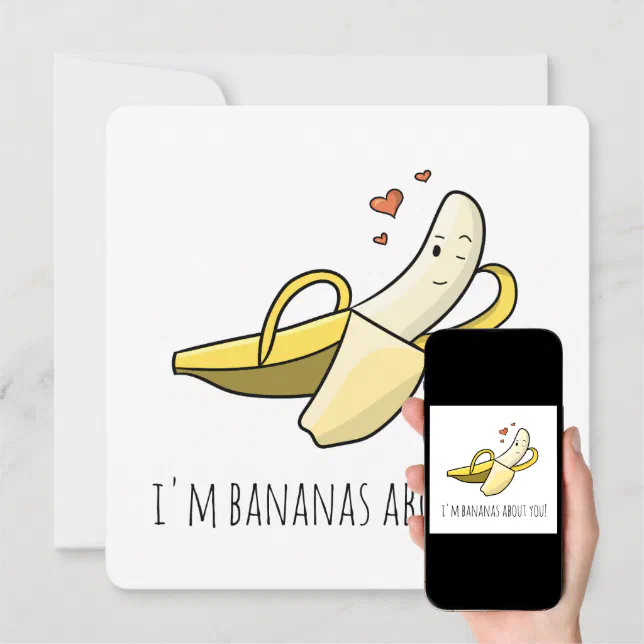 I'm bananas about you valentines card | Zazzle