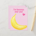 I'm Bananas Over You - Cute Classroom Valentine Postcard | Zazzle