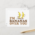 I'm Bananas Over You - Dancing Bananas Postcard | Zazzle