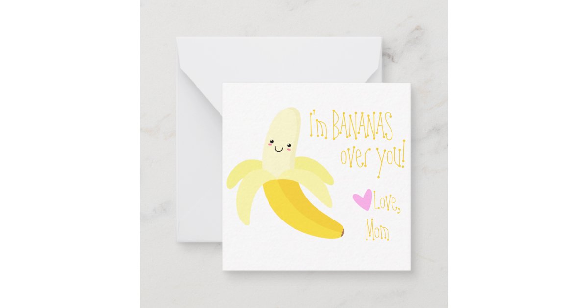 I'm Bananas Over You Lunchbox Note Card | Zazzle