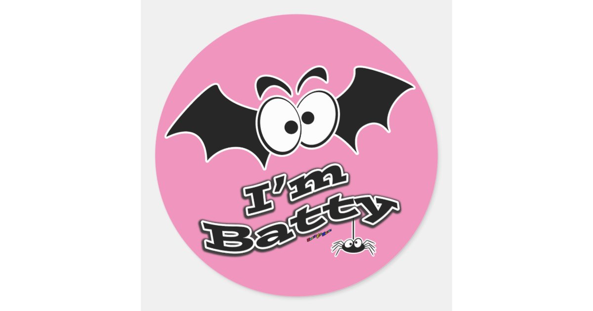 I'm Batty Crazy Eyes Classic Round Sticker | Zazzle