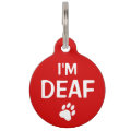 I'm Deaf Text With Custom Name And Number Pet ID Tag | Zazzle