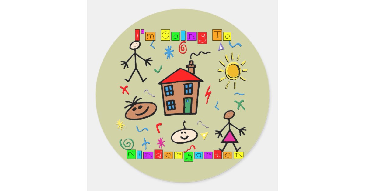 I'm Going to Kindergarten Classic Round Sticker | Zazzle