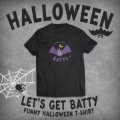 I'm Just A Little Batty Funny Halloween Bat Pun T-Shirt | Zazzle