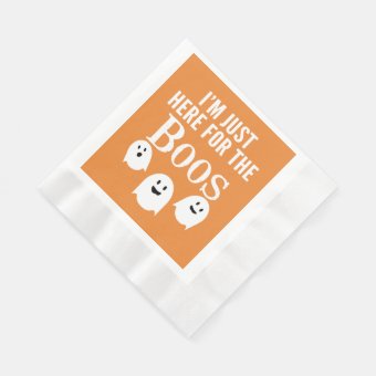 I'm Just Here for the Boos - Funny Halloween Party Napkins | Zazzle