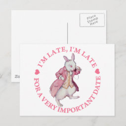I'm Late, I'm Late, For a Very Important Date! Postcard | Zazzle