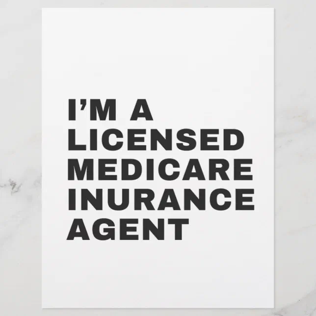 I'M LICENSED MEDICARE INSURANCE AGENT LETTERHEAD | Zazzle