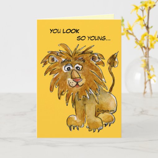 I'm not LION Birthday Card | Zazzle