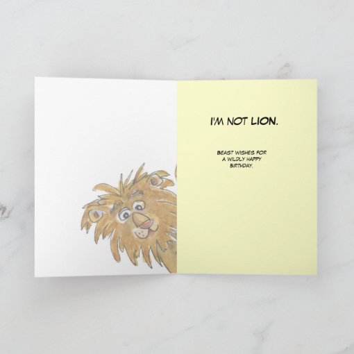 I'm not LION Birthday Card | Zazzle