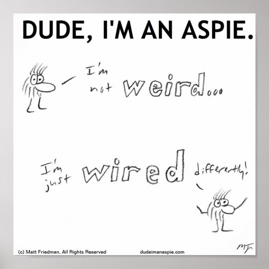 I'm Not Weird, I'm Just Wired DIfferently! Poster | Zazzle.com