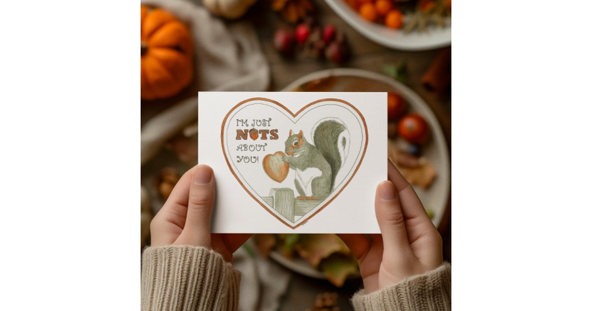 I'm Nuts About You Squirrel Postcard | Zazzle
