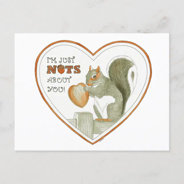 I'm Nuts About You Squirrel Postcard | Zazzle