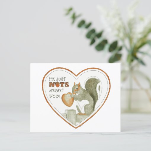 I'm Nuts About You Squirrel Postcard | Zazzle