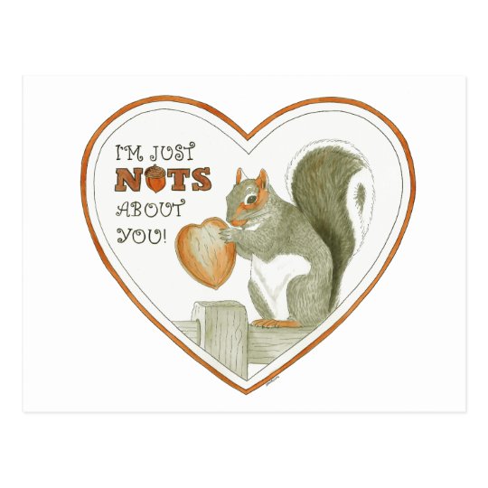 I'm Nuts About You Squirrel Postcard | Zazzle.com