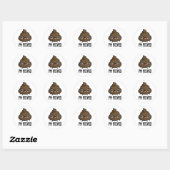 I'm Pooped Funny Poo Pun Classic Round Sticker | Zazzle