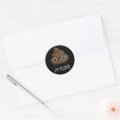 I'm Pooped Funny Poo Pun Dark BG Classic Round Sticker | Zazzle