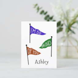 I'm Proud of You Personalized Congratulations Postcard | Zazzle