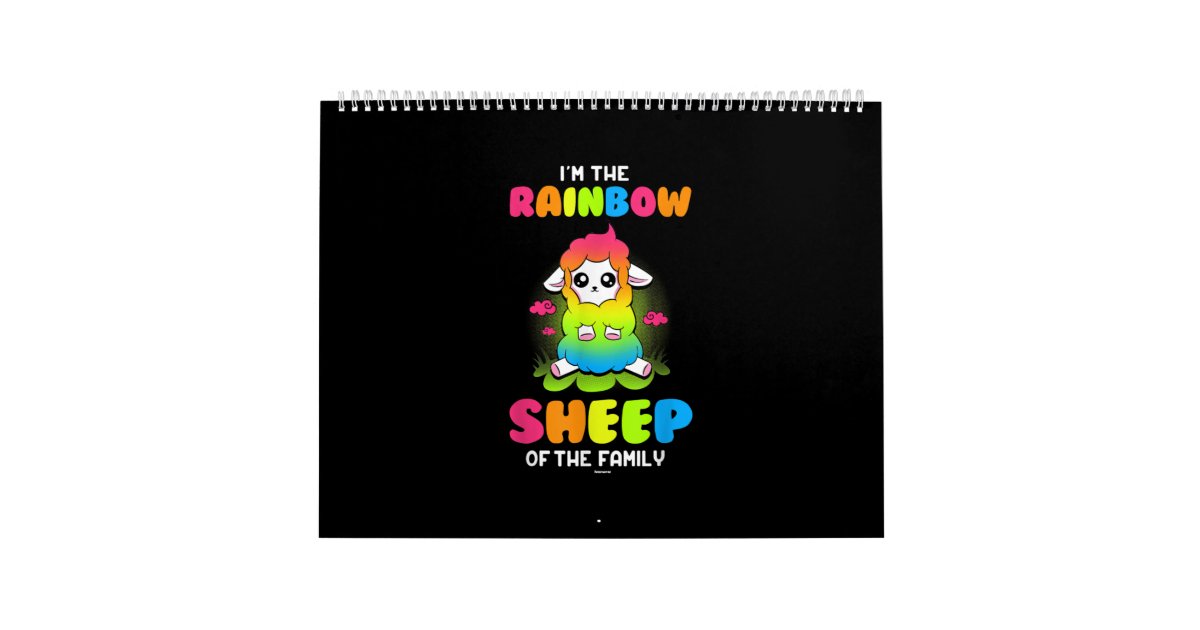 Im rainbow sheep of family | Cute Sheep Design Calendar | Zazzle