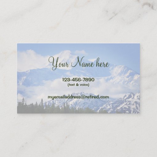 I'm Retired! Lovely Denali Contact Info Template Calling Card | Zazzle