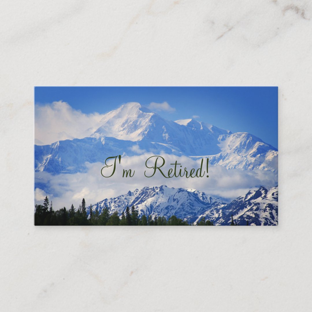 I'm Retired! Lovely Denali Contact Info Template Calling Card | Zazzle
