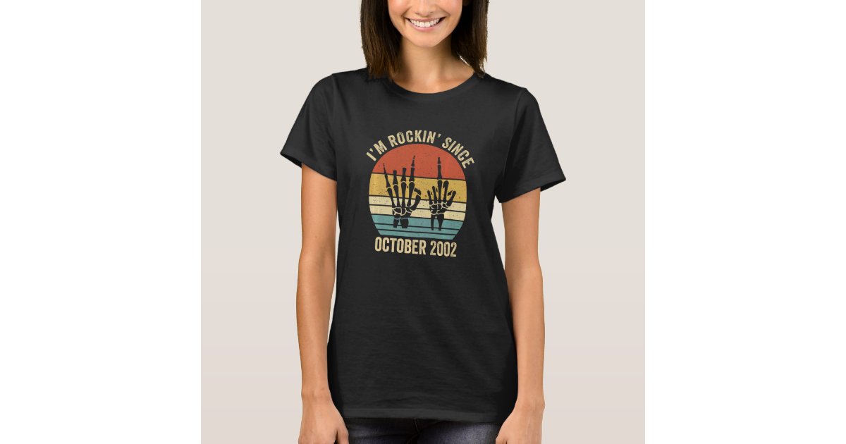 I'm rocking since october 2002 21st birthday middl T-Shirt | Zazzle