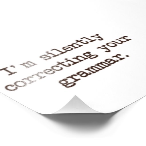 I'm Silently Correcting Your Grammar. Photo Print | Zazzle