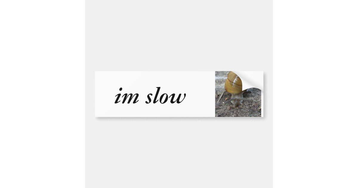 im slow (snail) bumper sticker | Zazzle