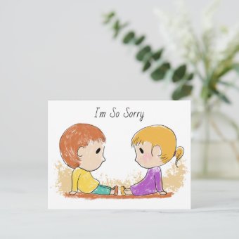 I'm So Sorry Cute Postcard | Zazzle