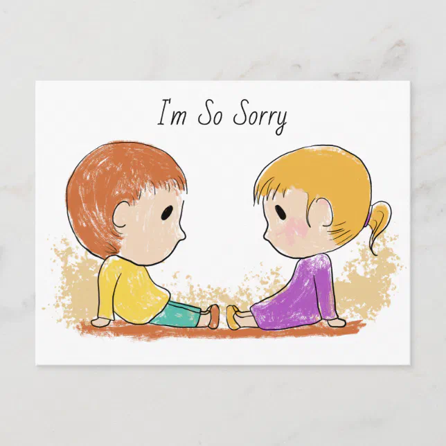 I'm So Sorry Cute Postcard | Zazzle